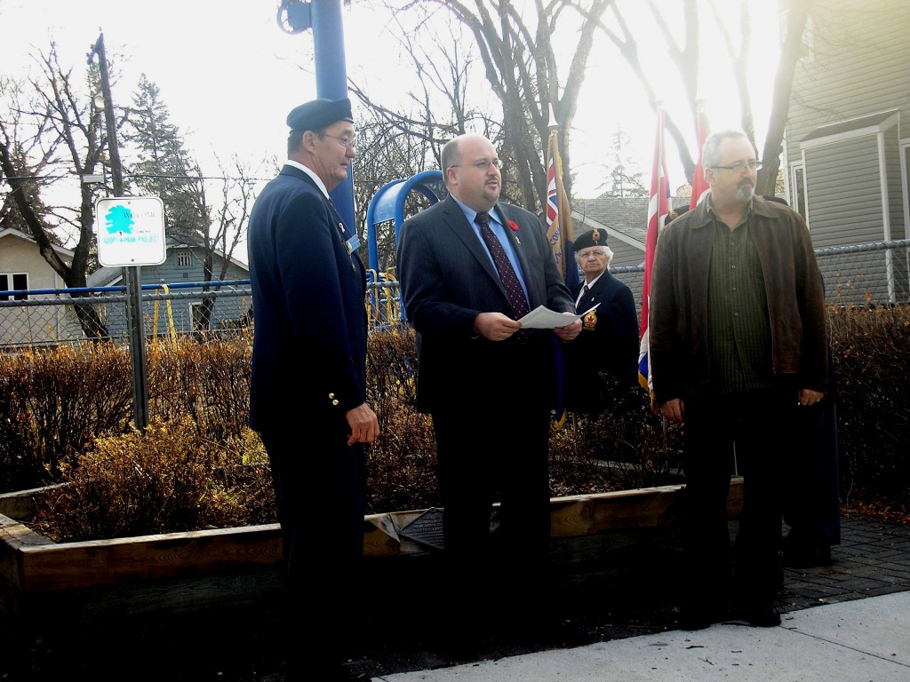 Yale Park Playground dedication – Nov 2010 – Transcona Legion #7
