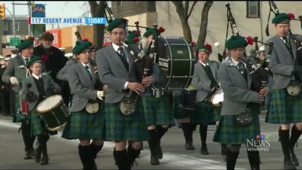 Transcona Pipe Band in Nov 11 Parade – Transcona Legion #7