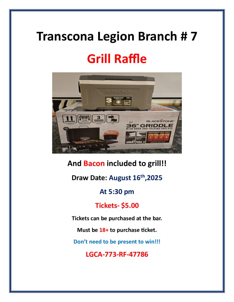 Black Stone Grill Raffle Winner – Transcona Legion #7