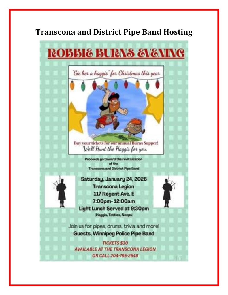 Robbie Burns Night – Transcona Legion #7